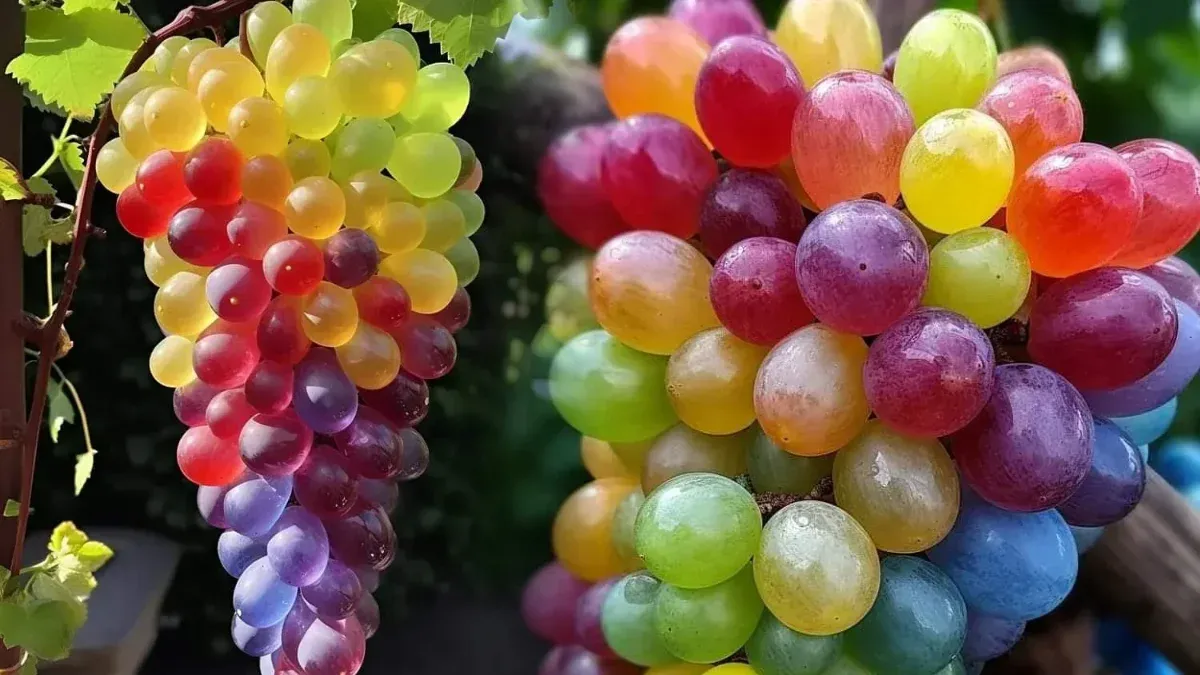 องุ่นสีรุ้ง (Rainbow Grape) ความงามและความอร่อยในผลเดียว