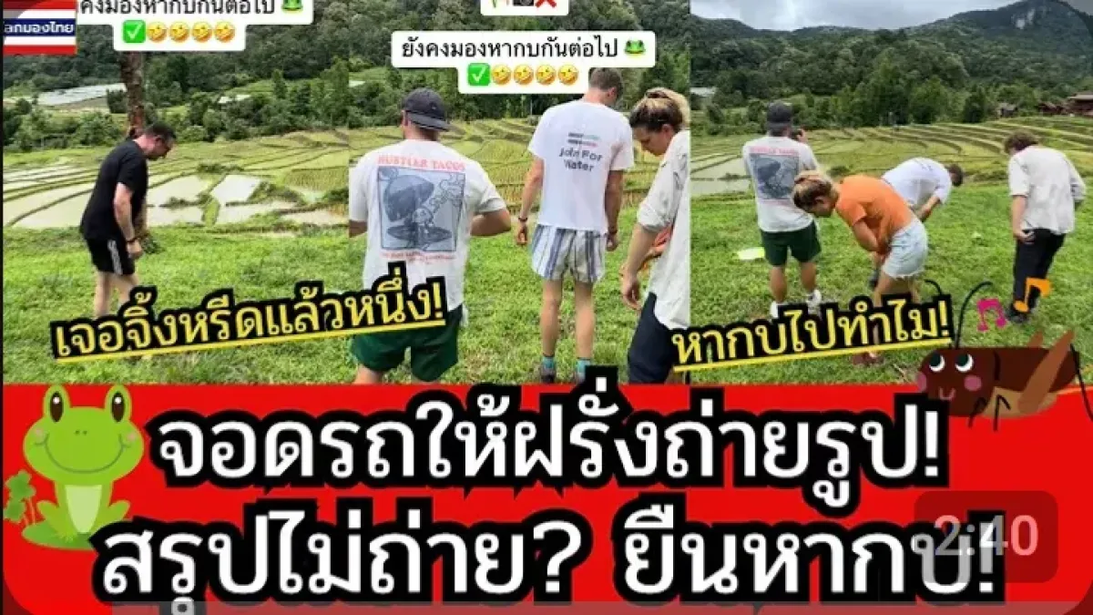 จอดรถให้ฝรั่งถ่ายวิว สุดท้ายกลายเป็นภารกิจล่ากบแต่จบที่จิ้งหรีดตัวเดียว