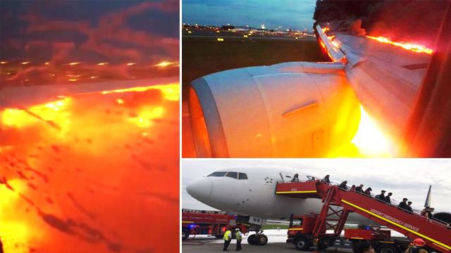 สายการบินสิงคโปร์แอร์ไลน์เที่ยวบิน sq368 ไฟลุกท่วมที่ปีกขวา ต้องขอลงจอด ...