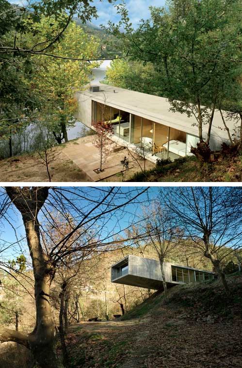 Riverfront Architecture – Contemporary Concrete House Overlooking River ...