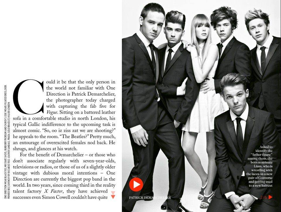 One Direction & Edie Campbell @ Vogue UK December 2012