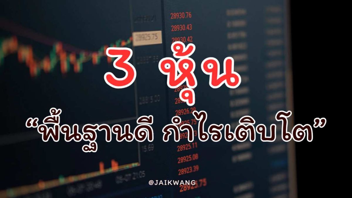 3หุ้น"พื้นฐานดี-กำไรเติบโต"