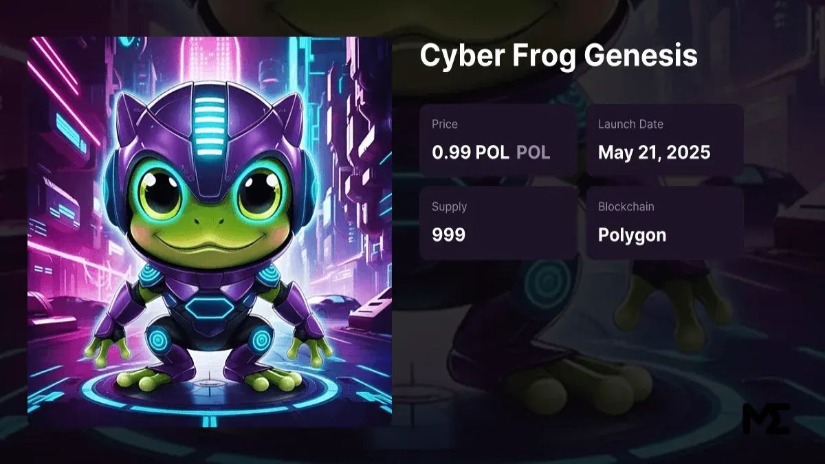 Cyber Frog กบไซเบอร์สุดเท่! เปิดตัว NFT ใหม่บน Polygon น่าสะสมมาก
